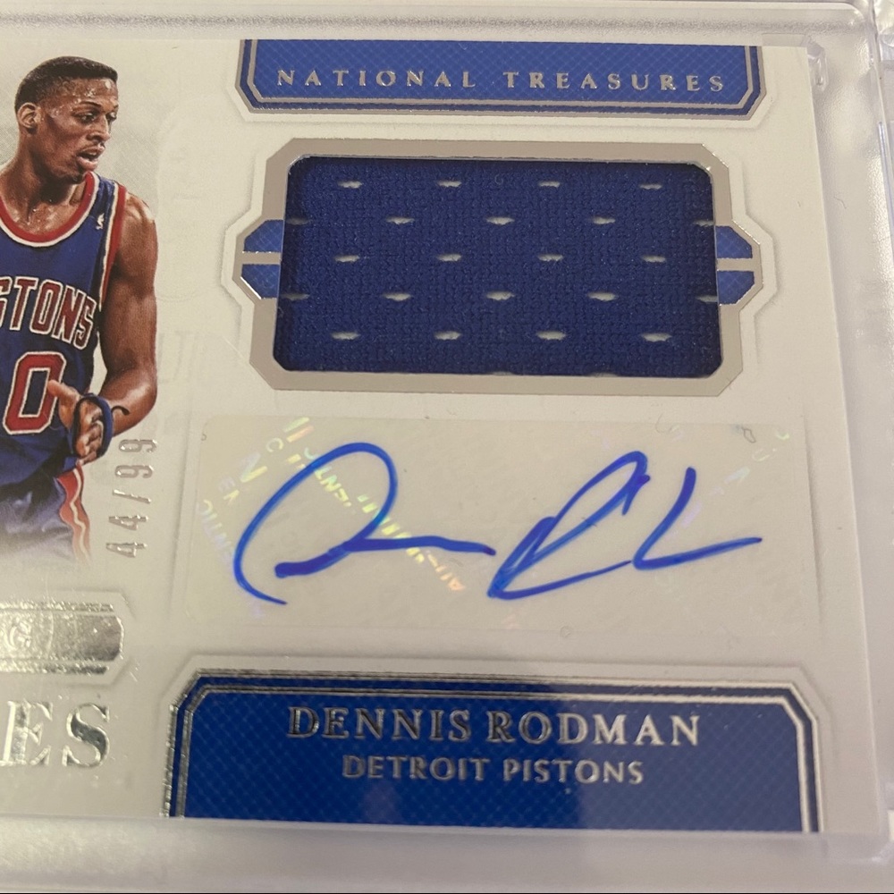 Rare New Dennis Rodman Autograph & Swatch. Mint! - Gem